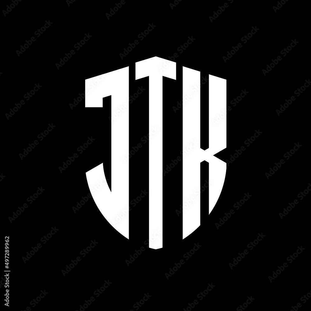 JTK letter logo design. JTK modern letter logo with black background ...