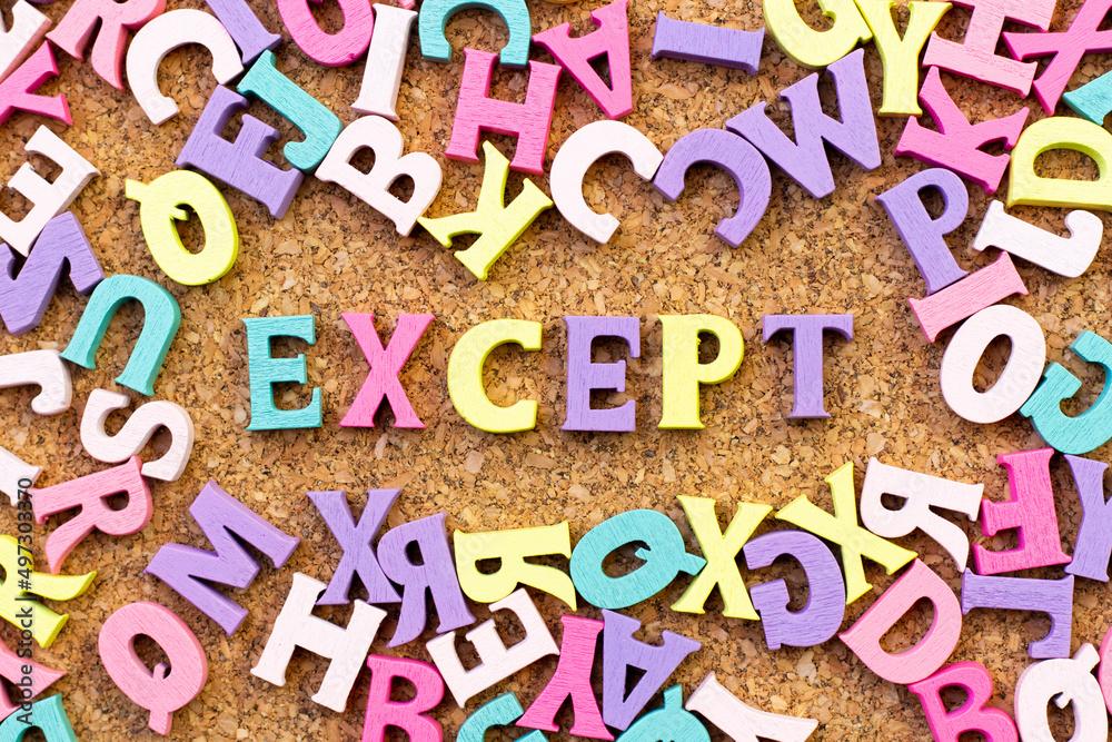 Color alphabet in word except with another letter as frame on cork ...