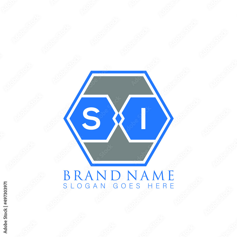 SI letter logo design on white background.SI creative monogram initials ...