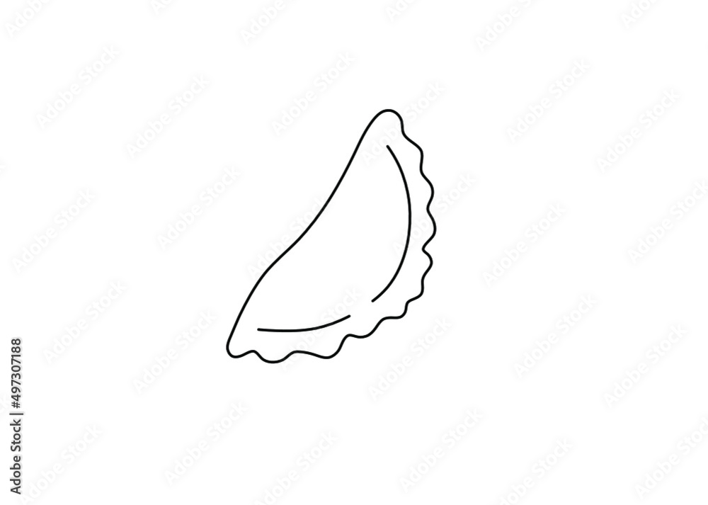 Vector isolated single dumpling colorless black and white simple ...
