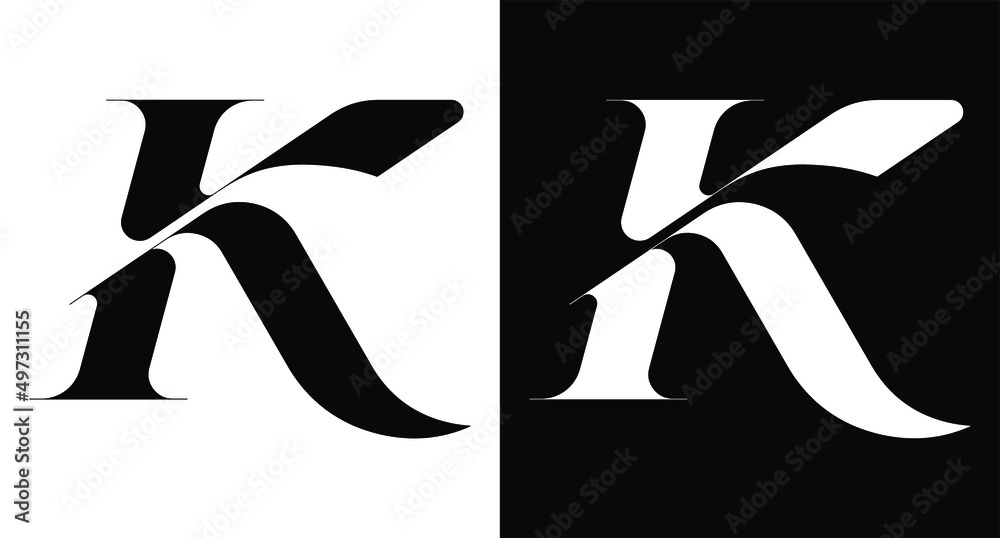 letter k monogram initial logo vector monogram branding Stock Vector ...