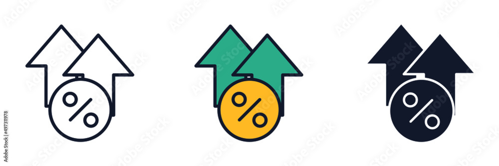 increase icon symbol template for graphic and web design collection ...