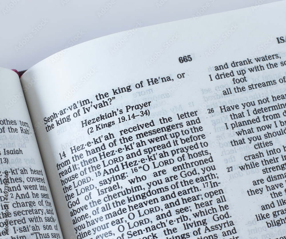 Poster King Hezekiah's prayer, Old Testament Scripture from Holy Bible ...
