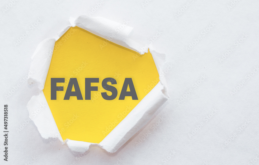 Phrase FAFSA Free Application for Federal Student Aid appearing on ...