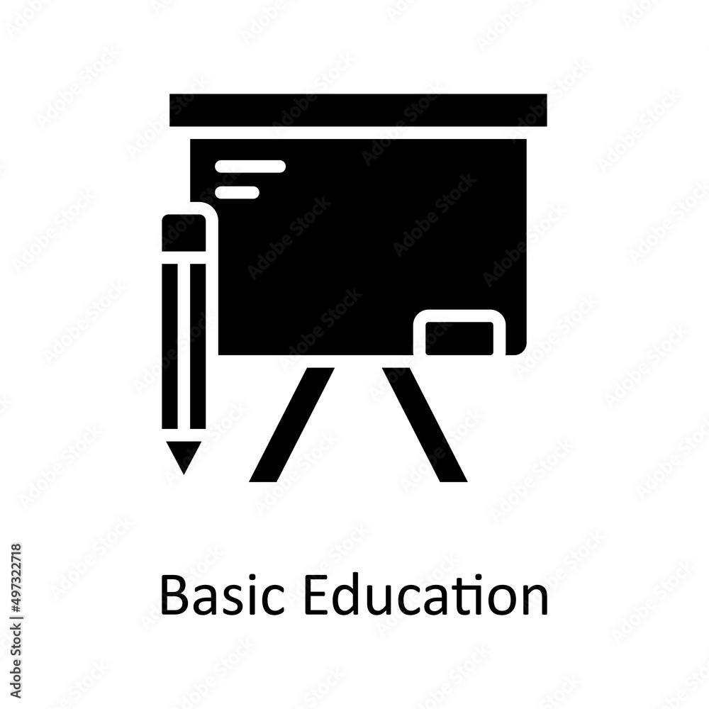 Basic Education vector Solid Icon Design illustration. Educational ...