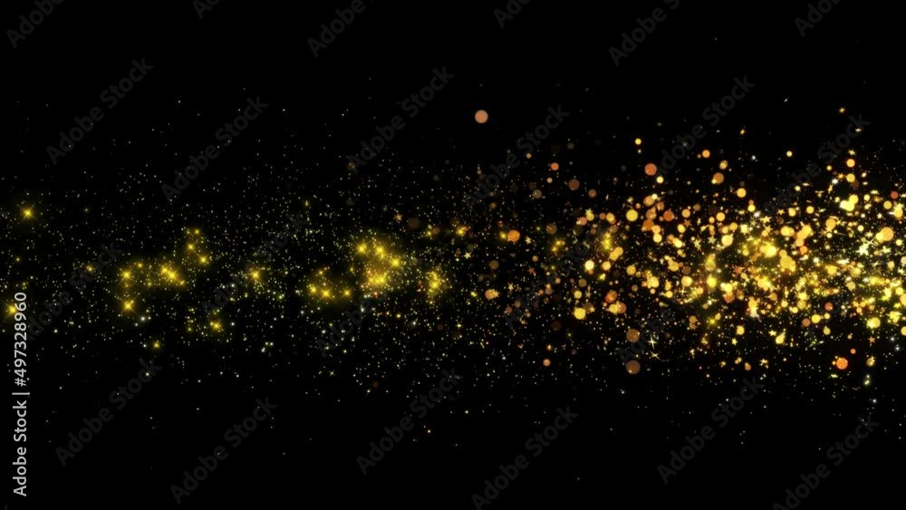 4K Golden particles sparkles, Flight of gold bokeh particles Animation ...