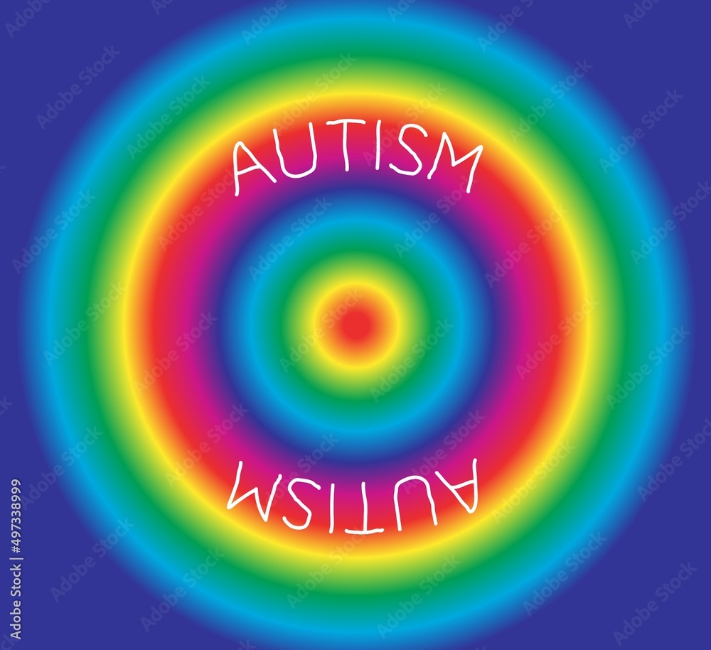 World Autism day background, spectrum colors in circle, can be used for ...