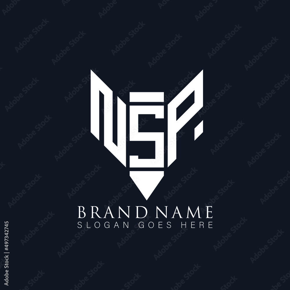 NSP letter logo design on white background.NSP creative monogram ...