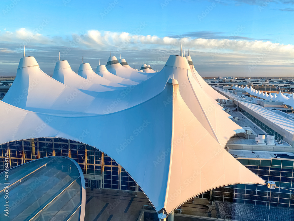 The Tents Over the Denver International Airport Terminal Stock Photo ...