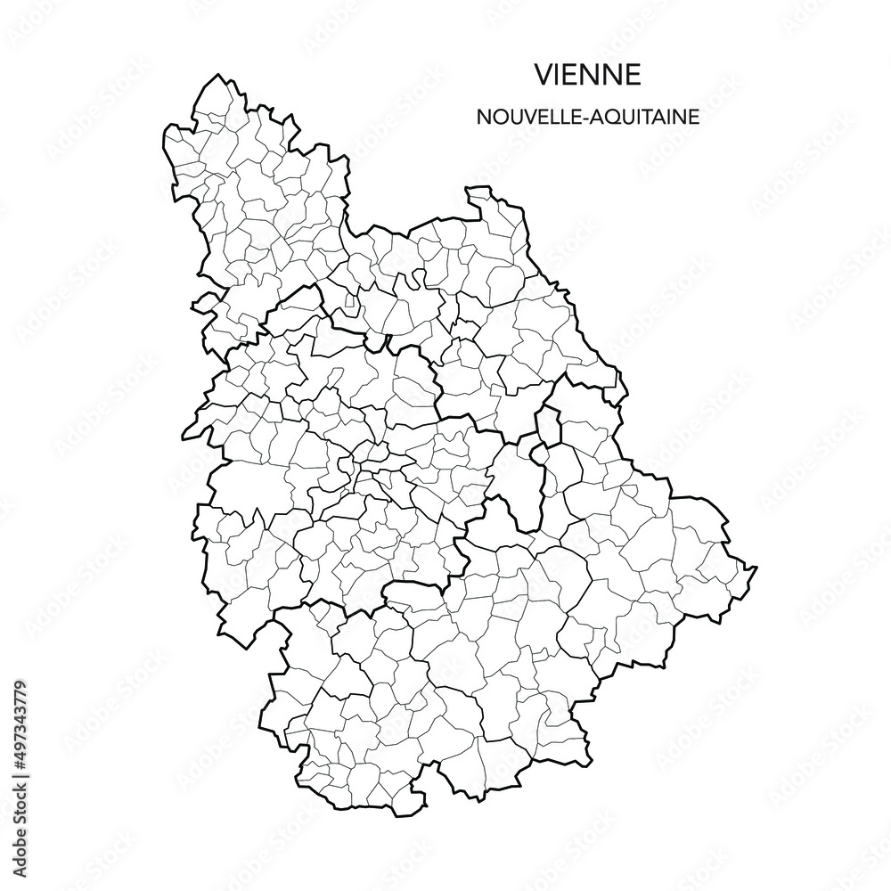 Vector Map of the Geopolitical Subdivisions of the French Department of ...