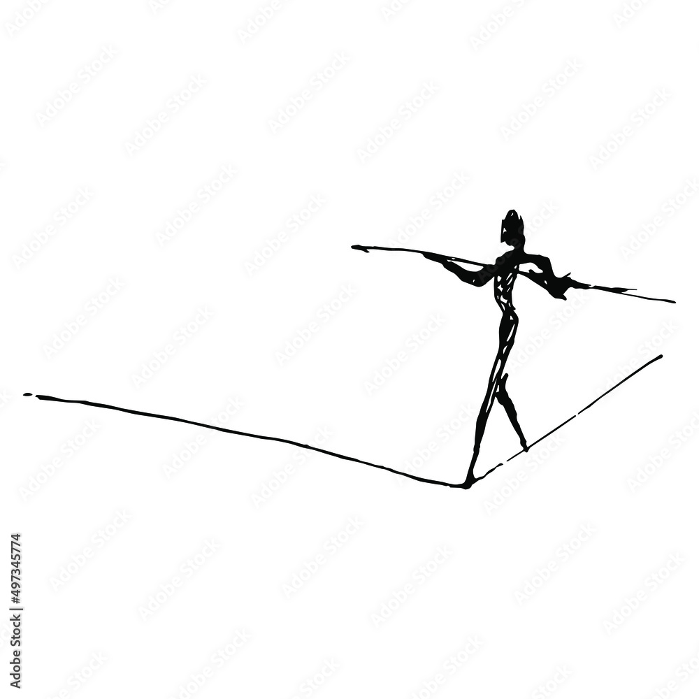 Tightrope Walker Silhouette