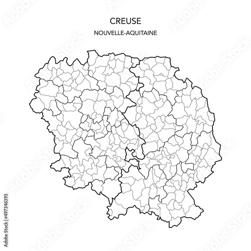 Vector Map of the Geopolitical Subdivisions of The Département Du Cher ...