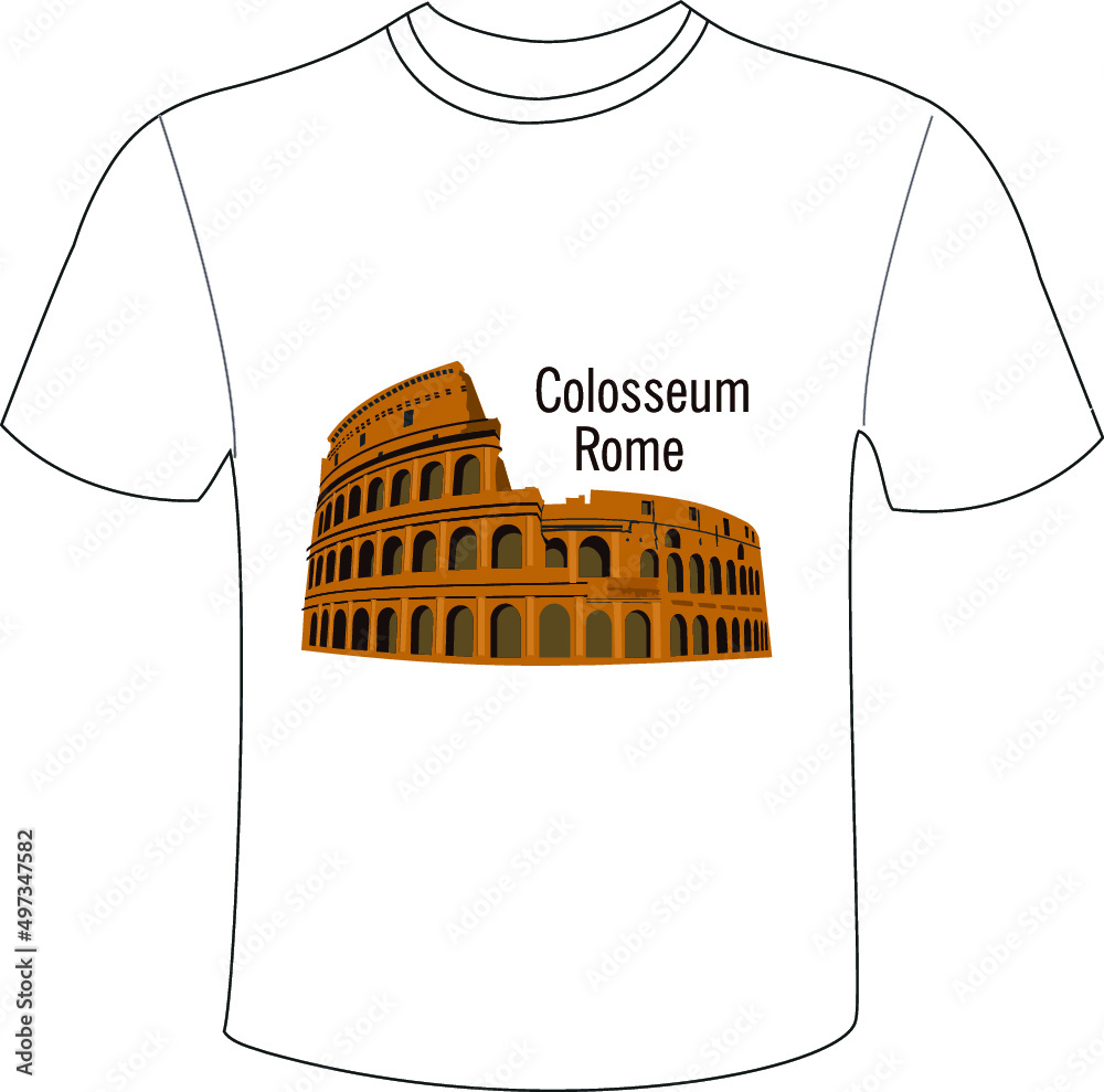 T-shirt printing T-shirt design - Coliseum in Rome, Italy vector ...