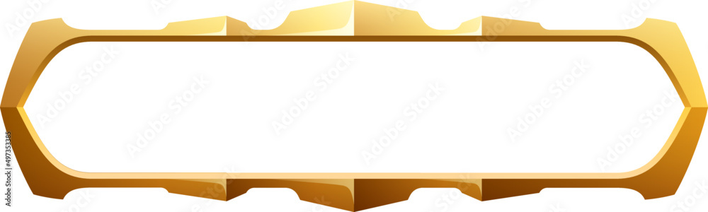 Empty Rectangle Frame In Medieval Style For Game Ui Design Vector Cartoon User Interface