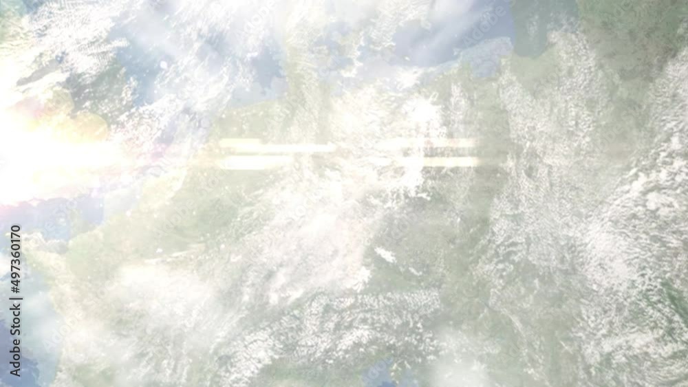Earth zoom in from outer space to city. Zooming on Jena, Germany. The ...