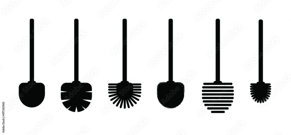 Toilet brush icon or pictogram for toilets. Vector wc symbol. Restroom ...