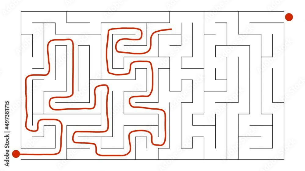 Maze Animation Labyrinth Black White Green Screen | 2D Animated Maze ...