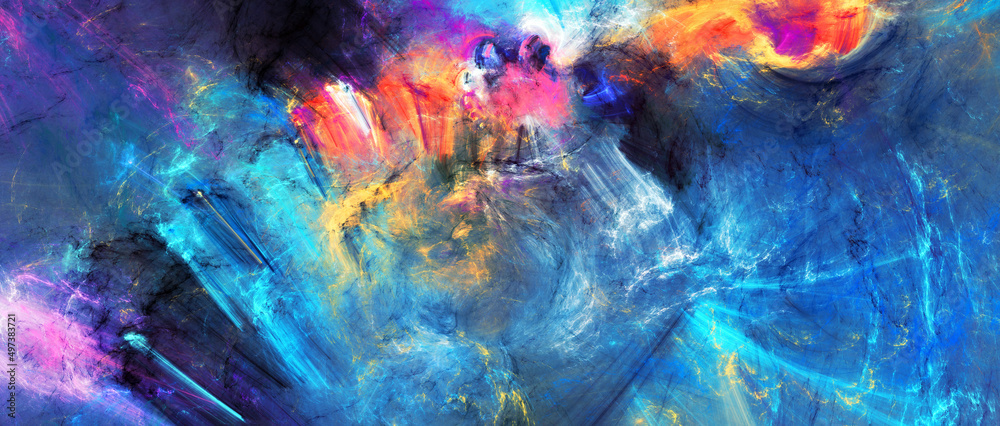 Abstract blue background. Artistic color painting texture. Modern paint ...