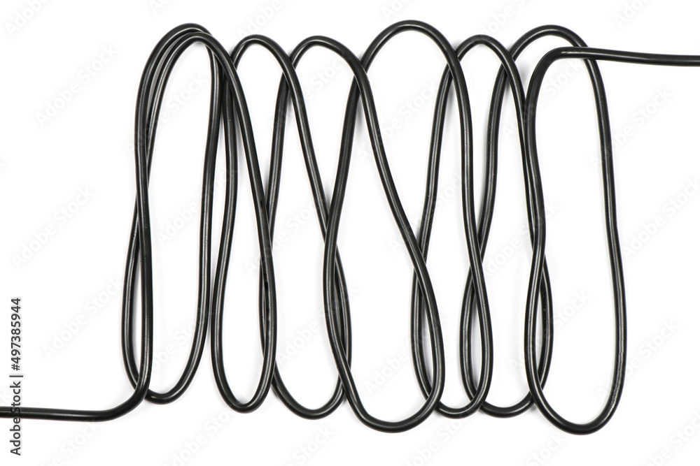 Black wire isolated on white background abstraction. High resolution ...