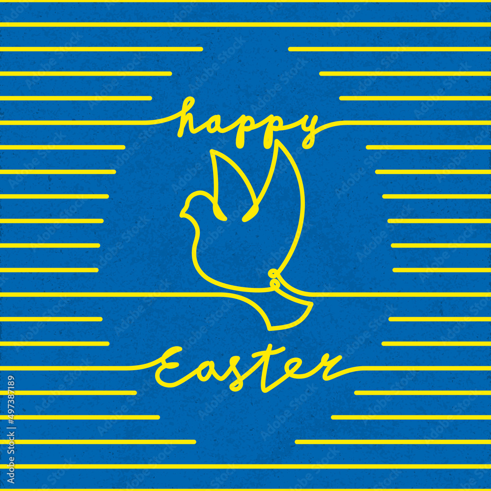 Happy Easter Logo Lettering with Dove Peace Symbol Combined with ...