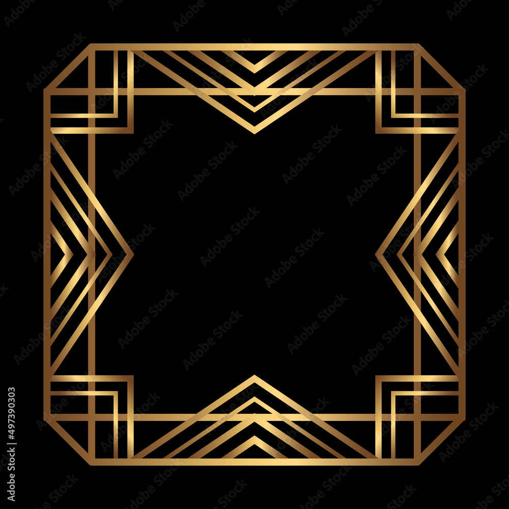 Gold Deco Border Clip Art