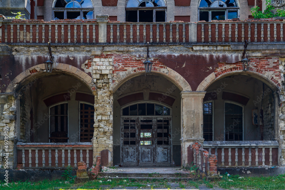Abandoned, decaying historical heritage of the 19th century, an old ...