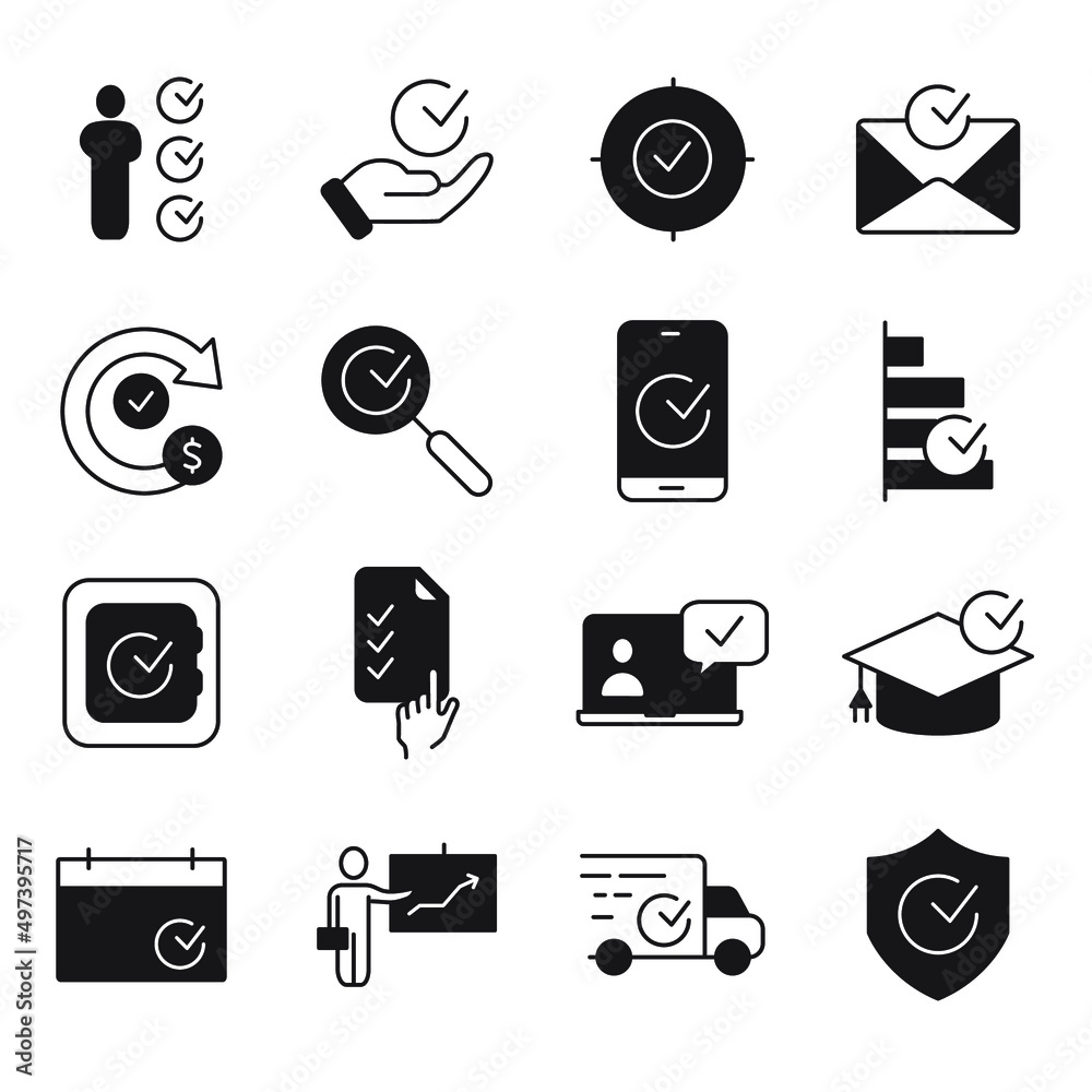 Check Marks sign icons set . Check Marks sign pack symbol vector ...