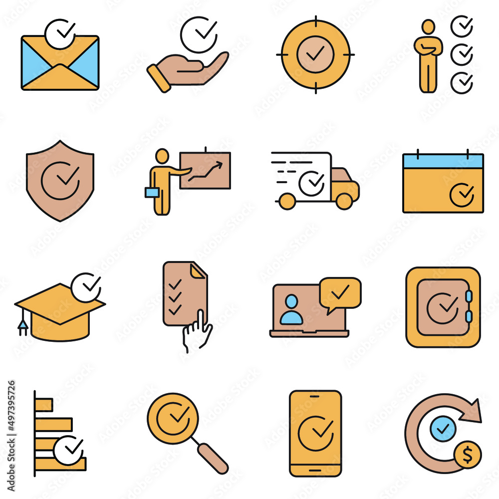 Check Marks sign icons set . Check Marks sign pack symbol vector ...