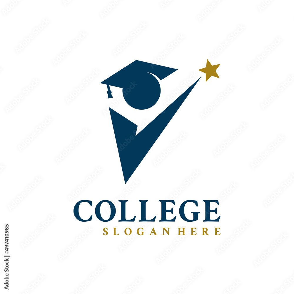 Graduate hat and college student logo vector. Education logo template ...