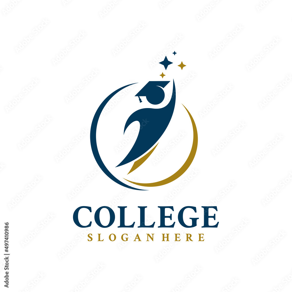 Graduate hat and college student logo vector. Education logo template ...