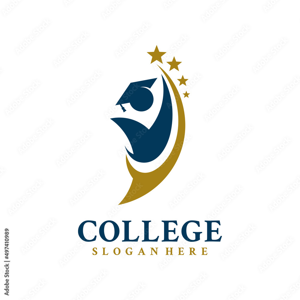Graduate hat and college student logo vector. Education logo template ...