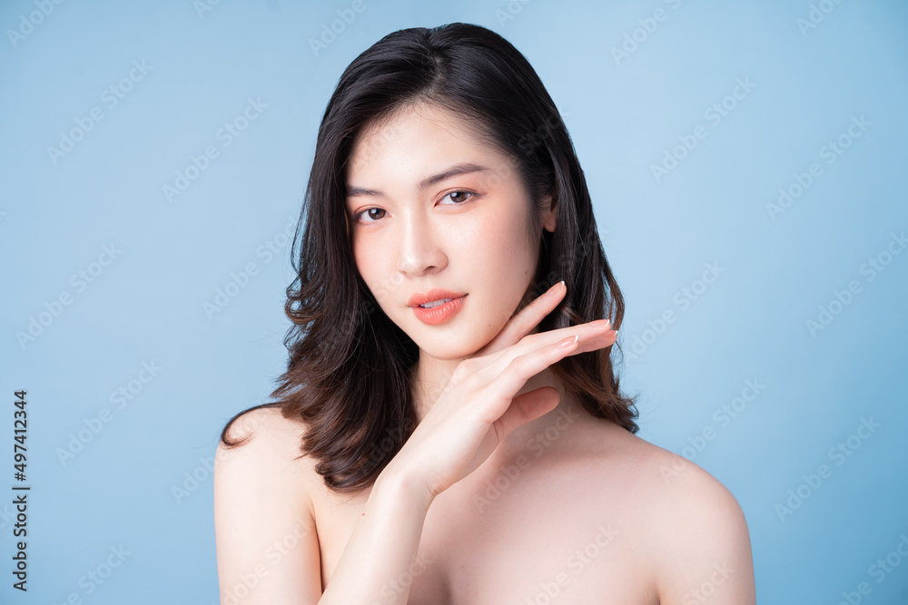 Attractive young Asian woman with fresh skin. Face care, facial treatment, , woman beauty skin ...