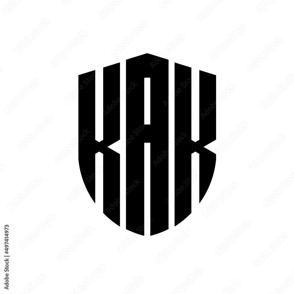 KAK letter logo design. KAK modern letter logo with black background ...