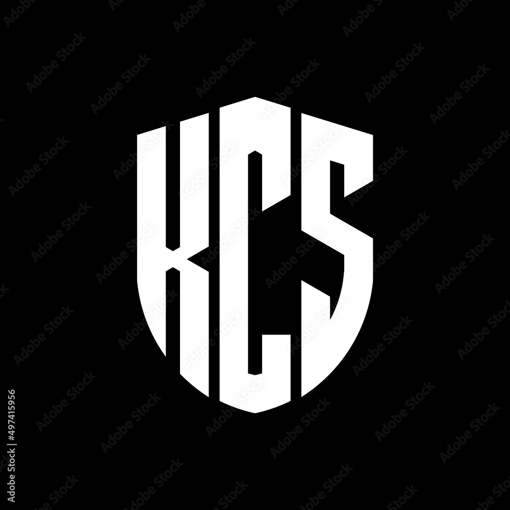KCS letter logo design. KCS modern letter logo with black background ...