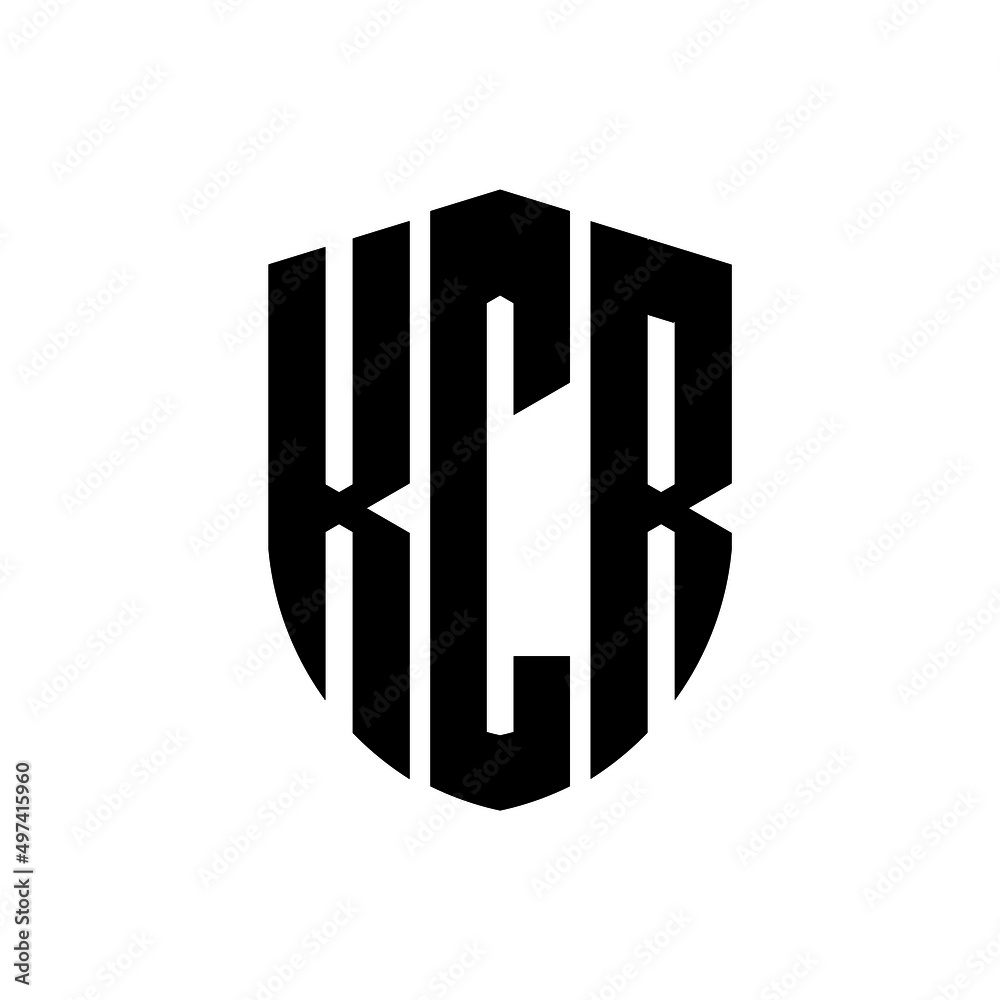 KCR letter logo design. KCR modern letter logo with black background ...