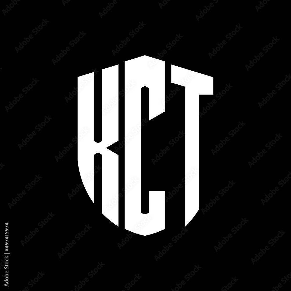 KCT letter logo design. KCT modern letter logo with black background ...