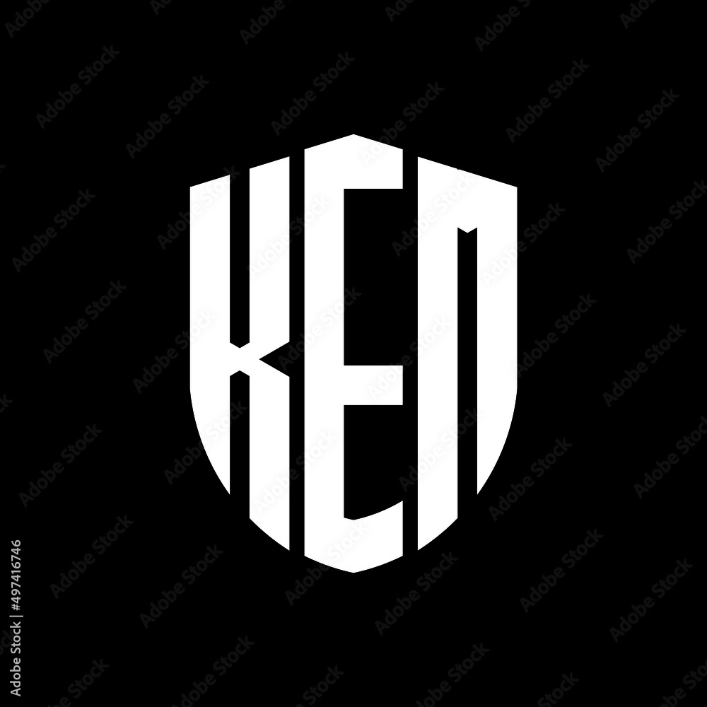 KEM letter logo design. KEM modern letter logo with black background ...