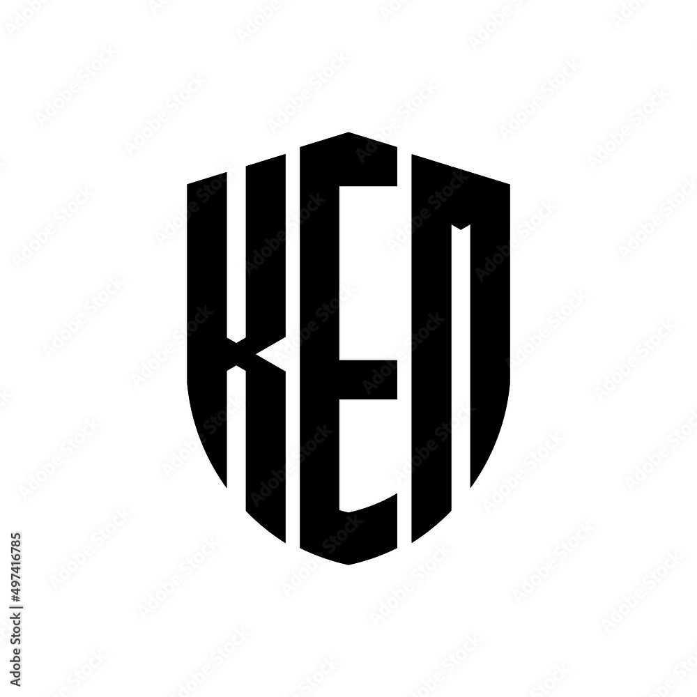 KEM letter logo design. KEM modern letter logo with black background ...