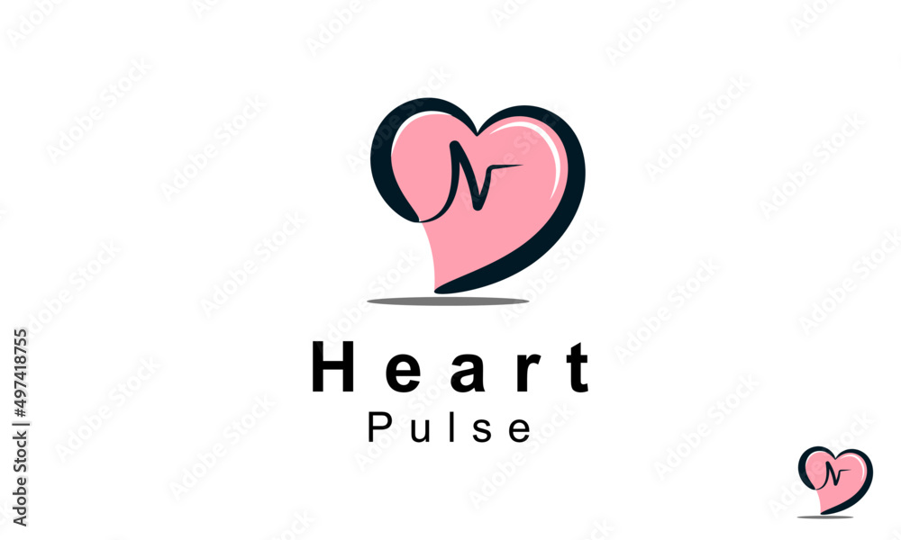 Heart Pulse Logo Design Template. Cardiology doctor pharmacy healthcare ...