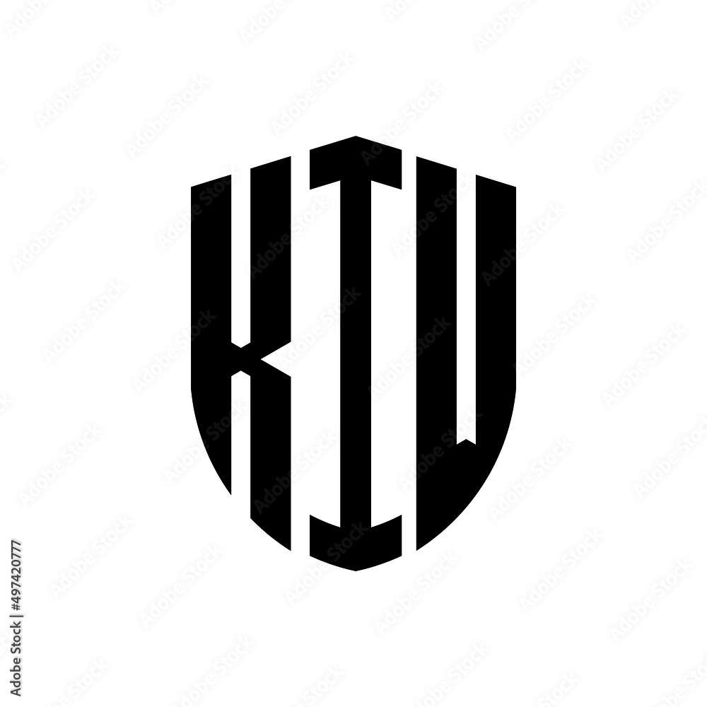 KIW letter logo design. KIW modern letter logo with black background ...
