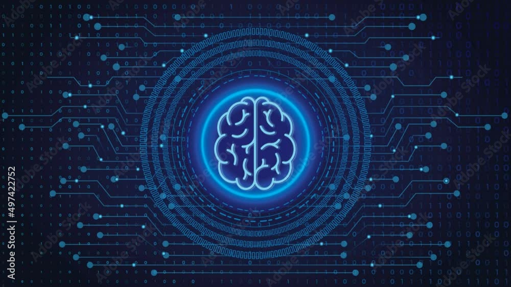 Artificial Intelligence Concept, Brain, Futuristic, Animated 4k Text ...