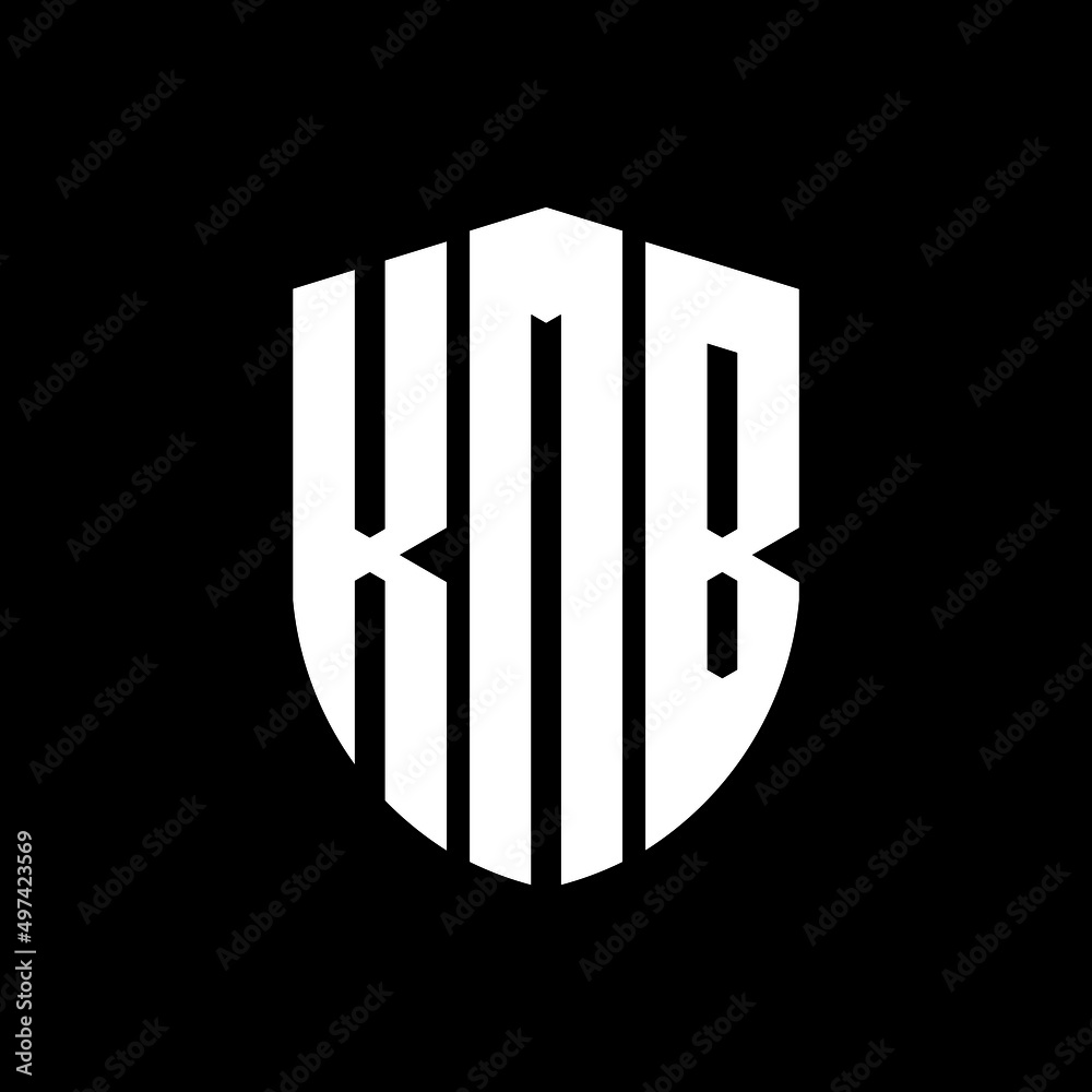 KMB letter logo design. KMB modern letter logo with black background ...