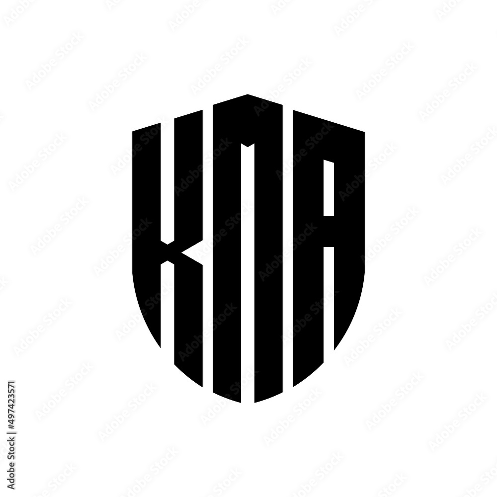 Vecteur Stock KMA letter logo design. KMA modern letter logo with black ...