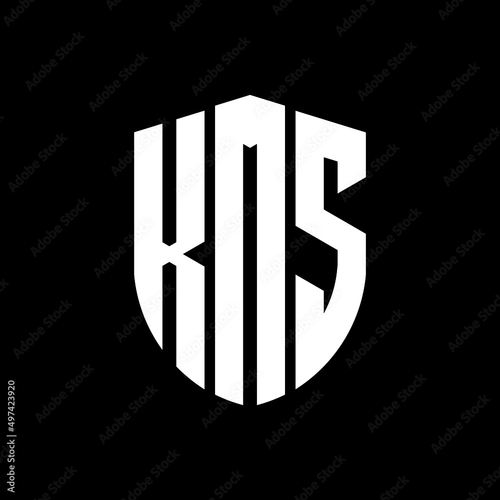 KMS letter logo design. KMS modern letter logo with black background ...