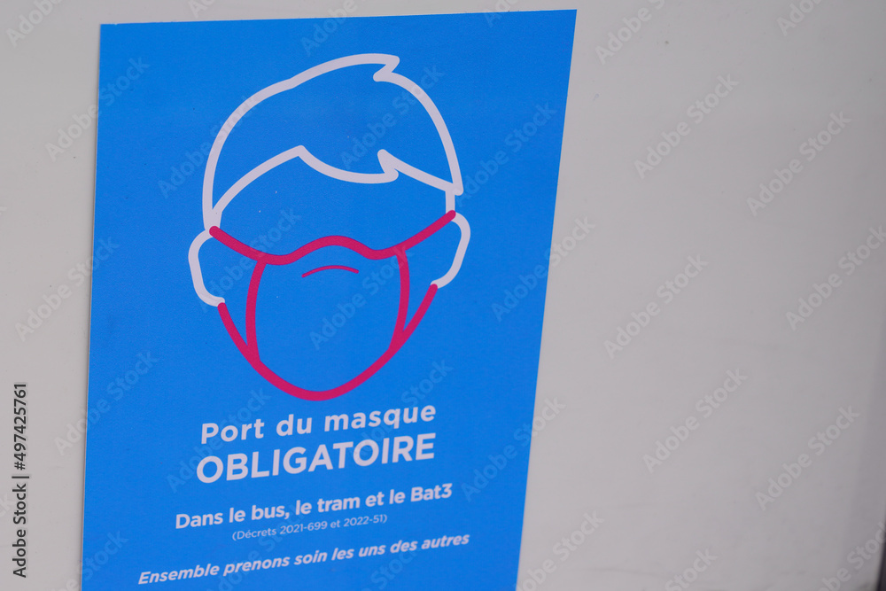 port du masque obligatoire french tex panel means Mandatory mask ...
