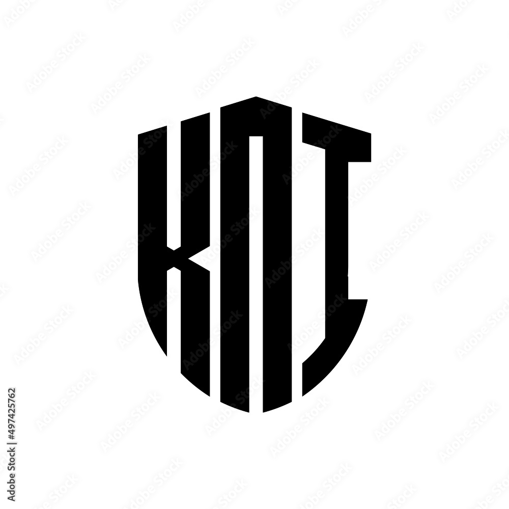 KNI letter logo design. KNI modern letter logo with black background ...