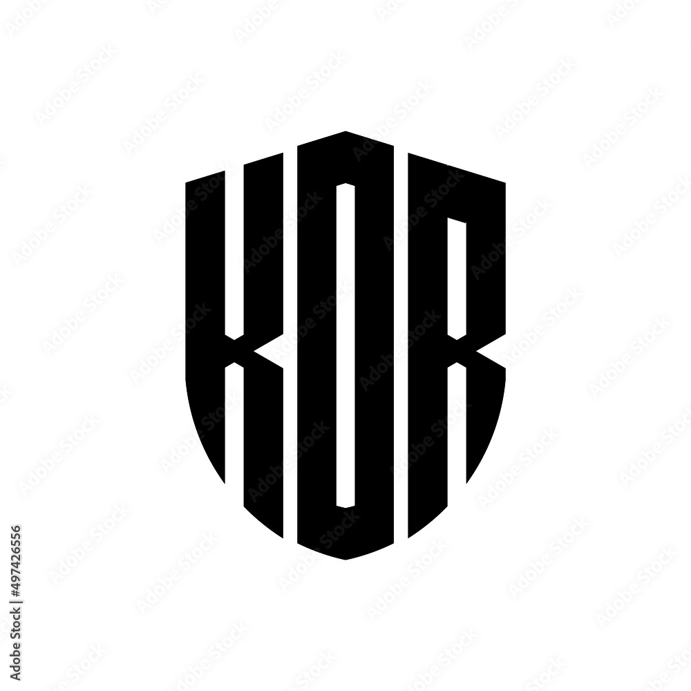 KOR letter logo design. KOR modern letter logo with black background ...
