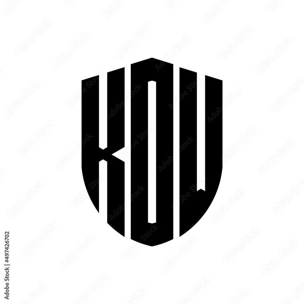 KOW letter logo design. KOW modern letter logo with black background ...