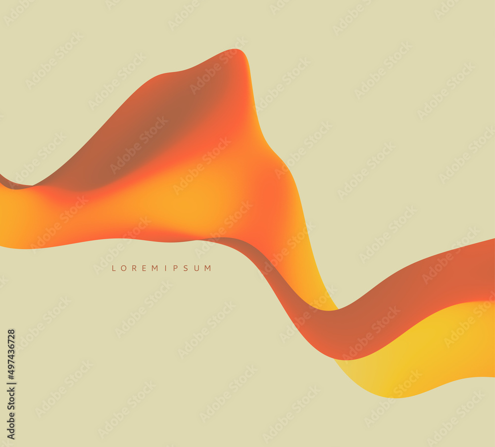3D abstract wavy background with modern gradient colors. Motion sound ...