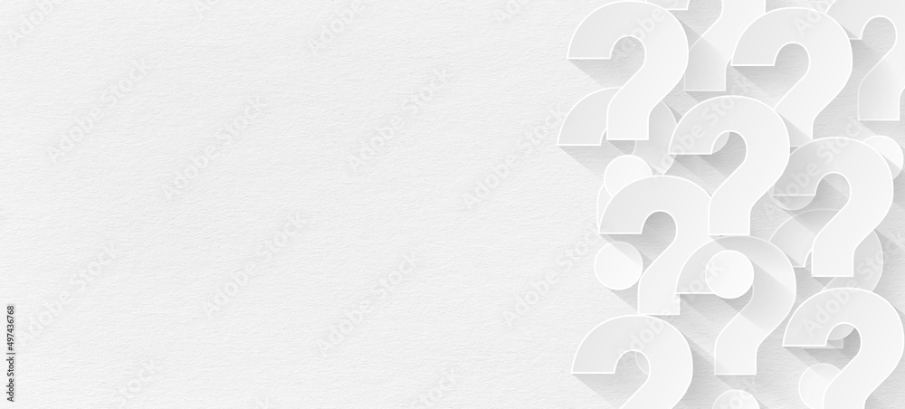 Question mark design with copy space on white background Stock ...